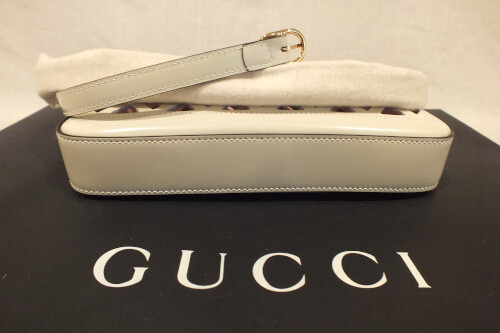 NWT AUTH GUCCI M.WHITE MEDIUM LEATHER FLORA CUT OUT CROSSBODY SHOULDER ...