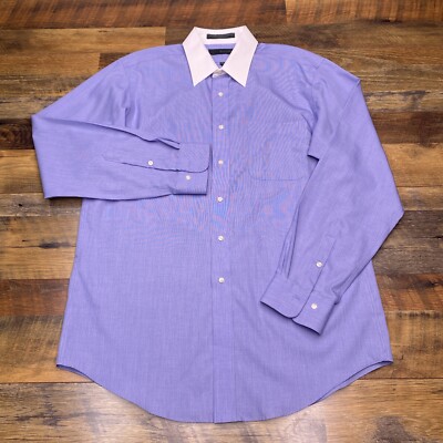 Vintage Marshall Fields Shirt Mens 16 34/35 Blue Banker Collar Button ...