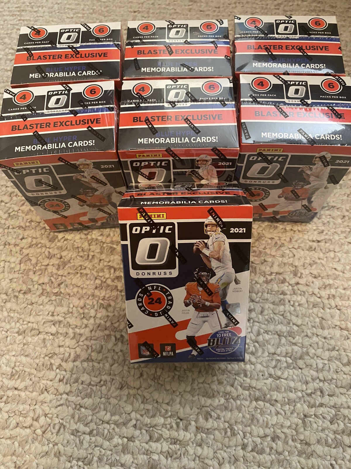 2021 Donruss Optic Football NFL FANATICS EXCLUSIVE Blaster Box Sealed ...
