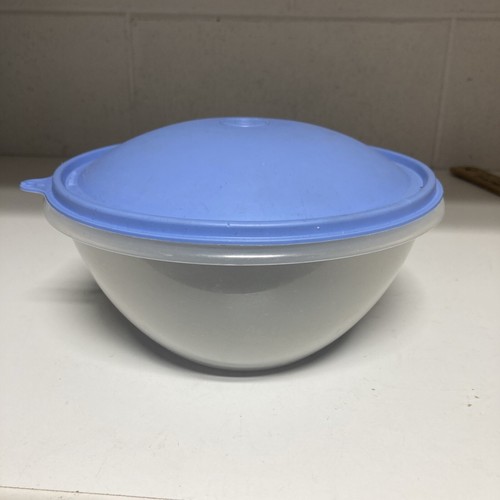 VTG Tupperware #236-14 Wonderlier Clear 8” Bowl w/ Blue Bubble Lid 1425 ...