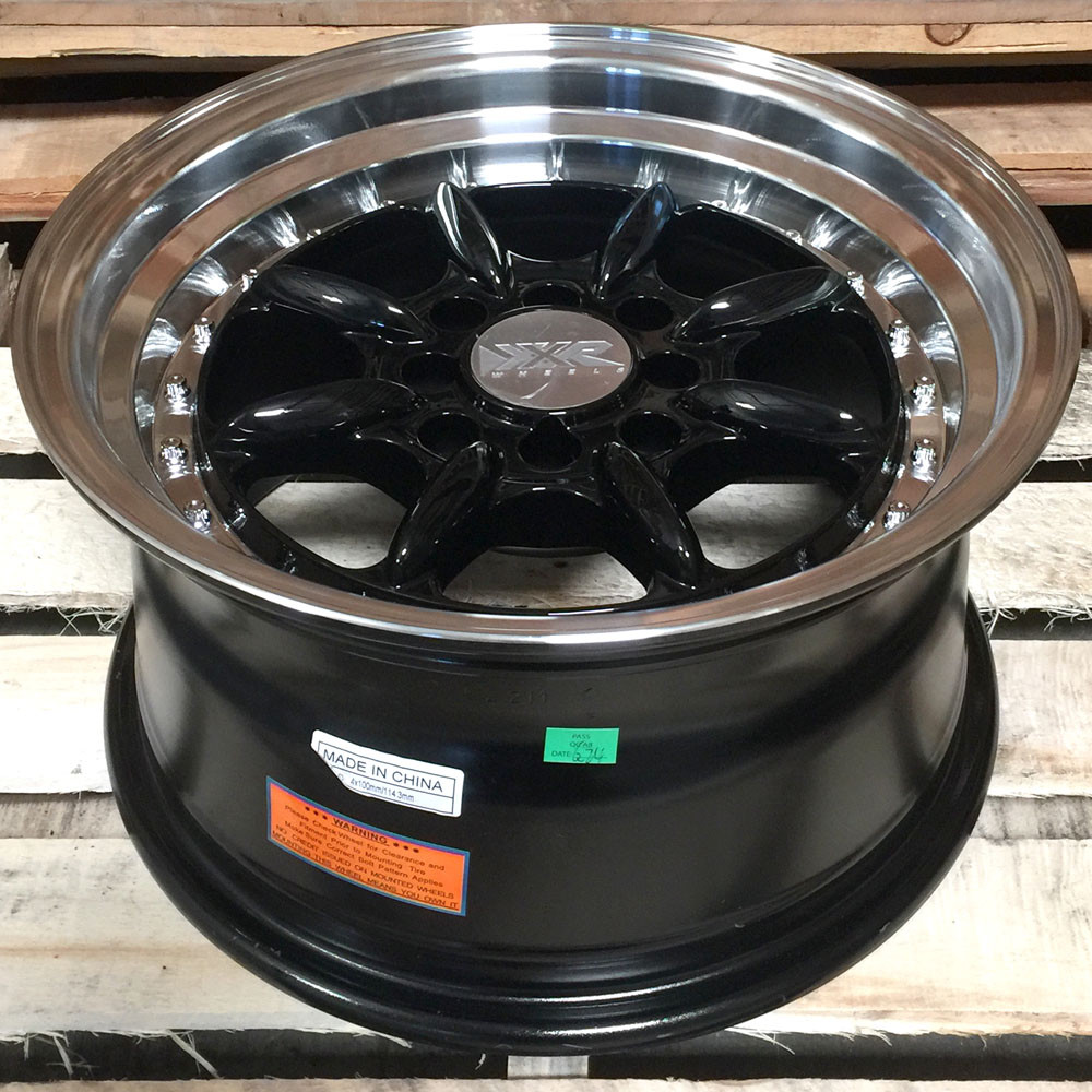 XXR 002.5 Wheels 16x8 +20 Black Deep Lip Rims 4x114.3 Fits Nissan 240sx ...