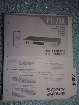 Sony pt-79r service manual original repair book stereo program timer | eBay