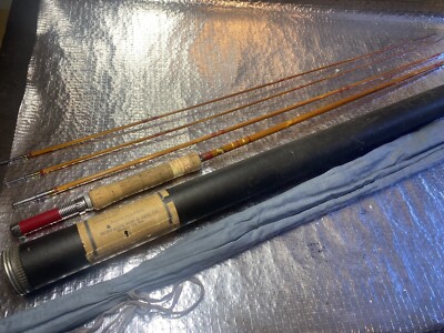 MONTAGUE FLY ROD FLASH 8 1/2ft BAMBOO 3 JOINTS MED EXT TIP Mint Antiq ...