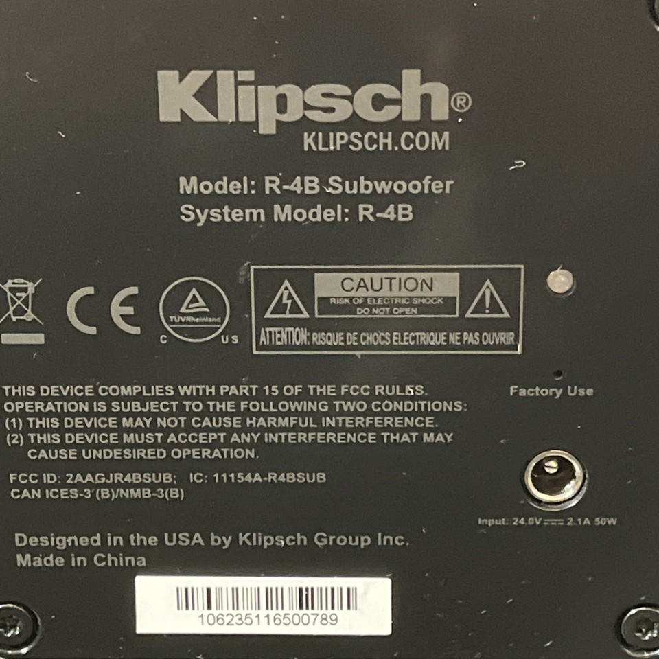 Klipsch R-4b Powered Wireless Subwoofer. | eBay