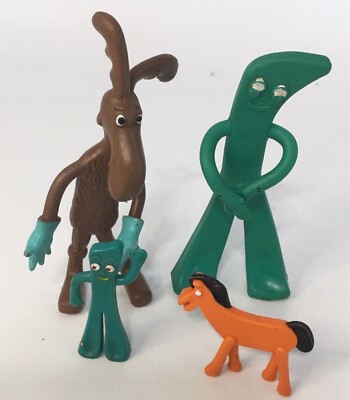 Set Of (4) Vintage Bull Winkles Bendable Mini Gumby Gumby Horse Big ...