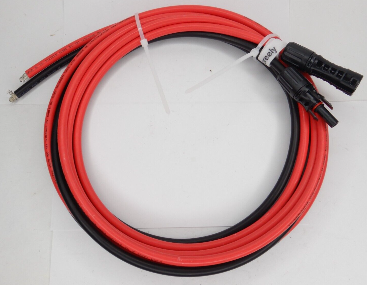 9.5Ft Kibor Solar Panel Wire Cable H1Z2Z20K H1Z2Z2-K 1x10.0mm PV DC ...