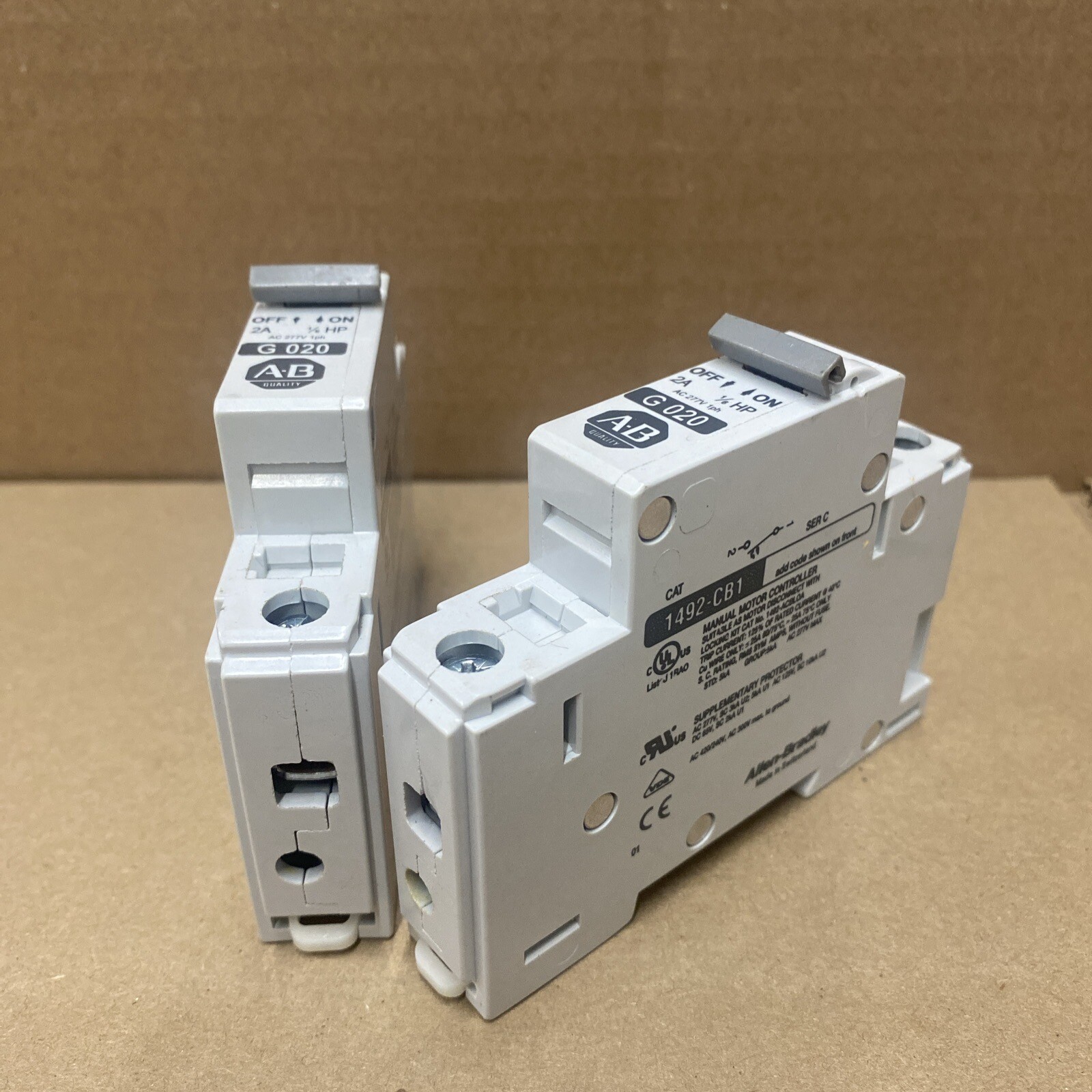 Allen-Bradley 1492-CB1G020 New Ser. C Din Mount Circuit Breaker 2 Amp ...