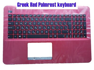 US-Greek Red Palmrest keyboard for Asus X555 K555 A555 R556 X554 ...