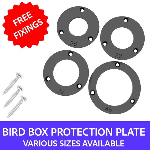 Bird Nest Box Protection Plate 25, 28, 32, 45mm Entry Holes Plate 3 ...