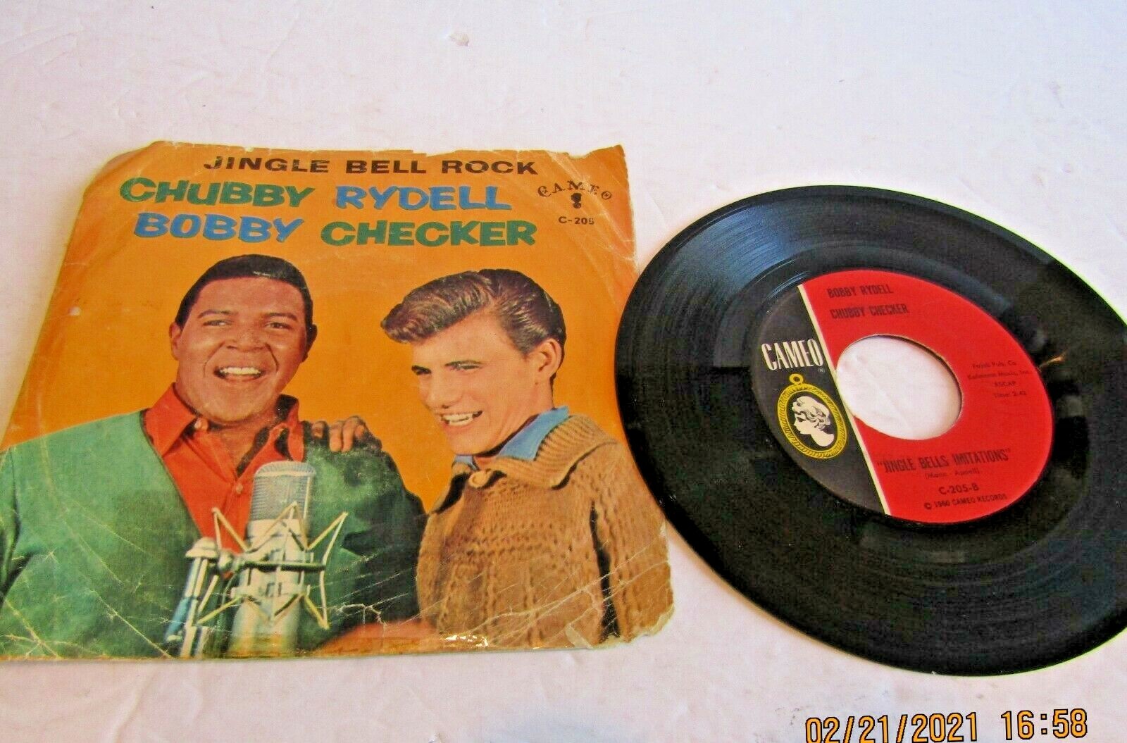 1-45-RPM-7"-BOBBY RYDELL-CHUBBY CHECKER-JINGLE BELL ROCK-PS-1961-US-C ...