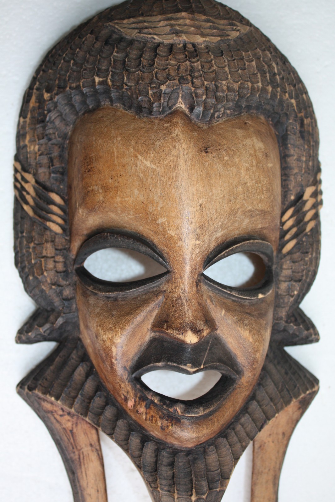 Old Vintage Hand Carved Decorative Wooden Mask Wood Art Home Decor ...