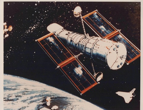 Hubble Space Telescope Lockheed Space Concept Art NASA 1980s - Original ...