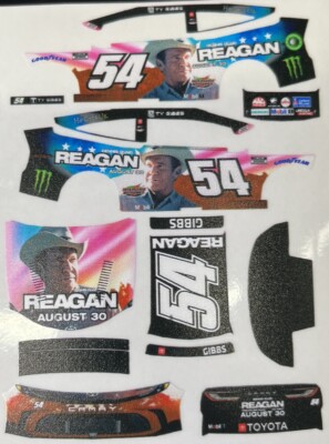 Custom 2024 Ty Gibbs #54 Ronald Reagan 1/64 Scale NASCAR Peel & Stick ...