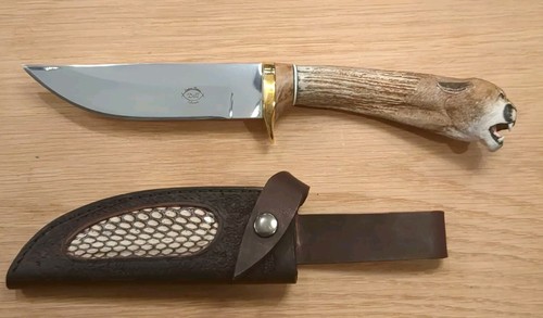 Bob Dill Custom Knives Carved Cougar Stag Hunter | eBay