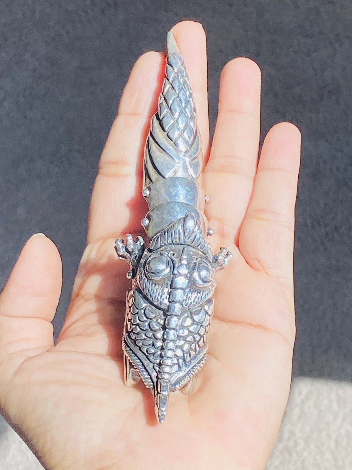 114*Grams Vintage Finger Armor Sterling Silver Mediev… - Gem