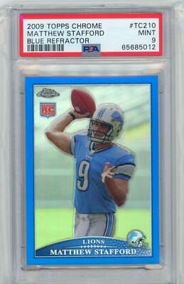 2009 Topps Chrome Football #TC210 Matthew Stafford Blue Refractor ...