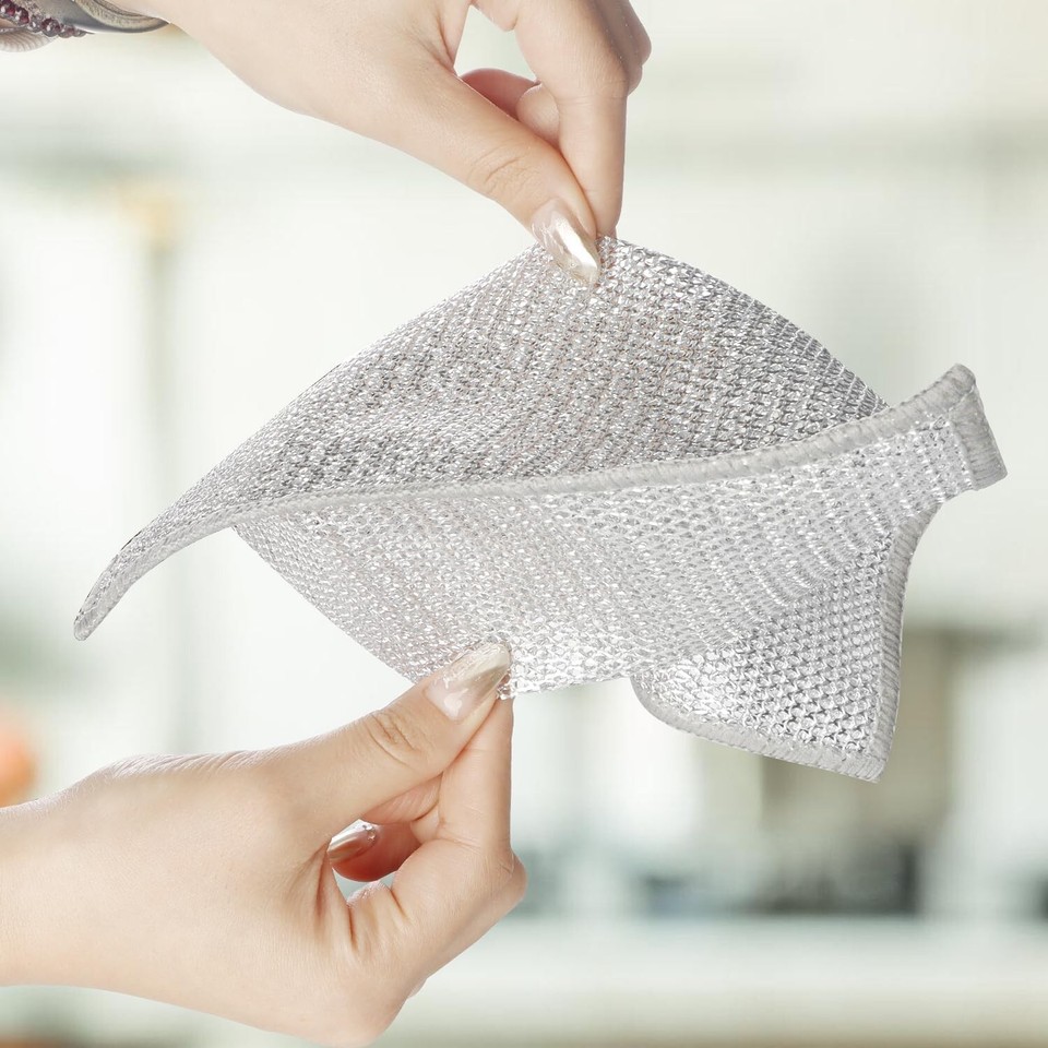10PCS Non-Scratch Double Layer Wire Dishcloth for Effortless Kitchen ...