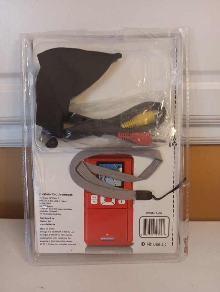 Digitac Jazz DVX50 Digital Video Mode Recorder Camera Red Flip Screen ...