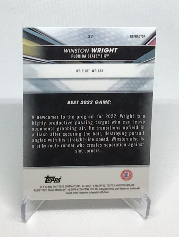 2022/23 Bowman's Best U University - REFRACTOR - WINSTON WRIGHT - FSU RC #37 | eBay