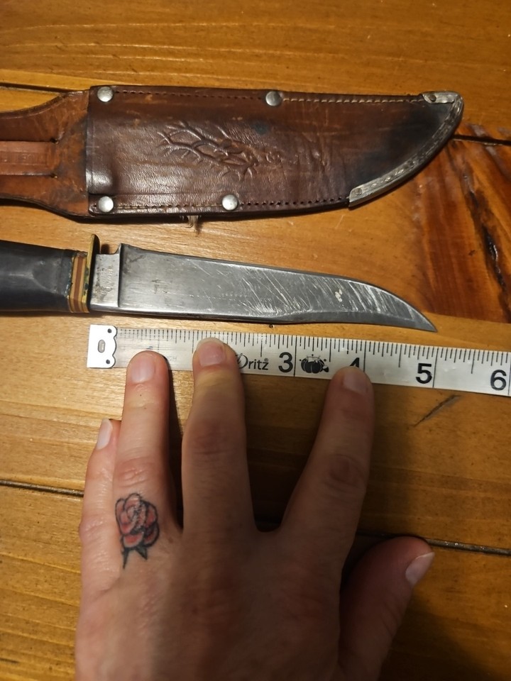 Vtg Sam Bohlin Solingen Germany 9" Hunting Knife With Leather Sheath ...