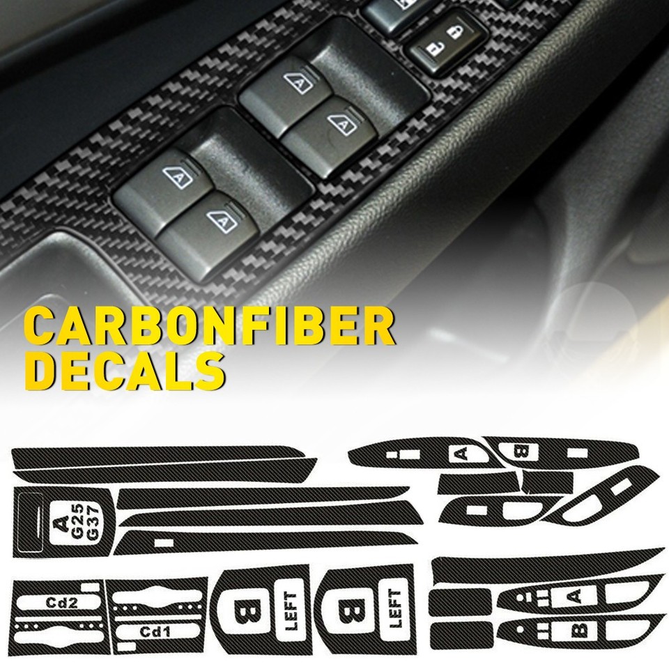 Set Carbon Fiber Full Kit Cover Interior Trim For Infiniti G37 Sedan ...