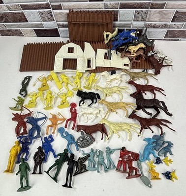 Vintage Tim Mee Toys Marx Cowboys Indians Soldiers Horses Animal ...