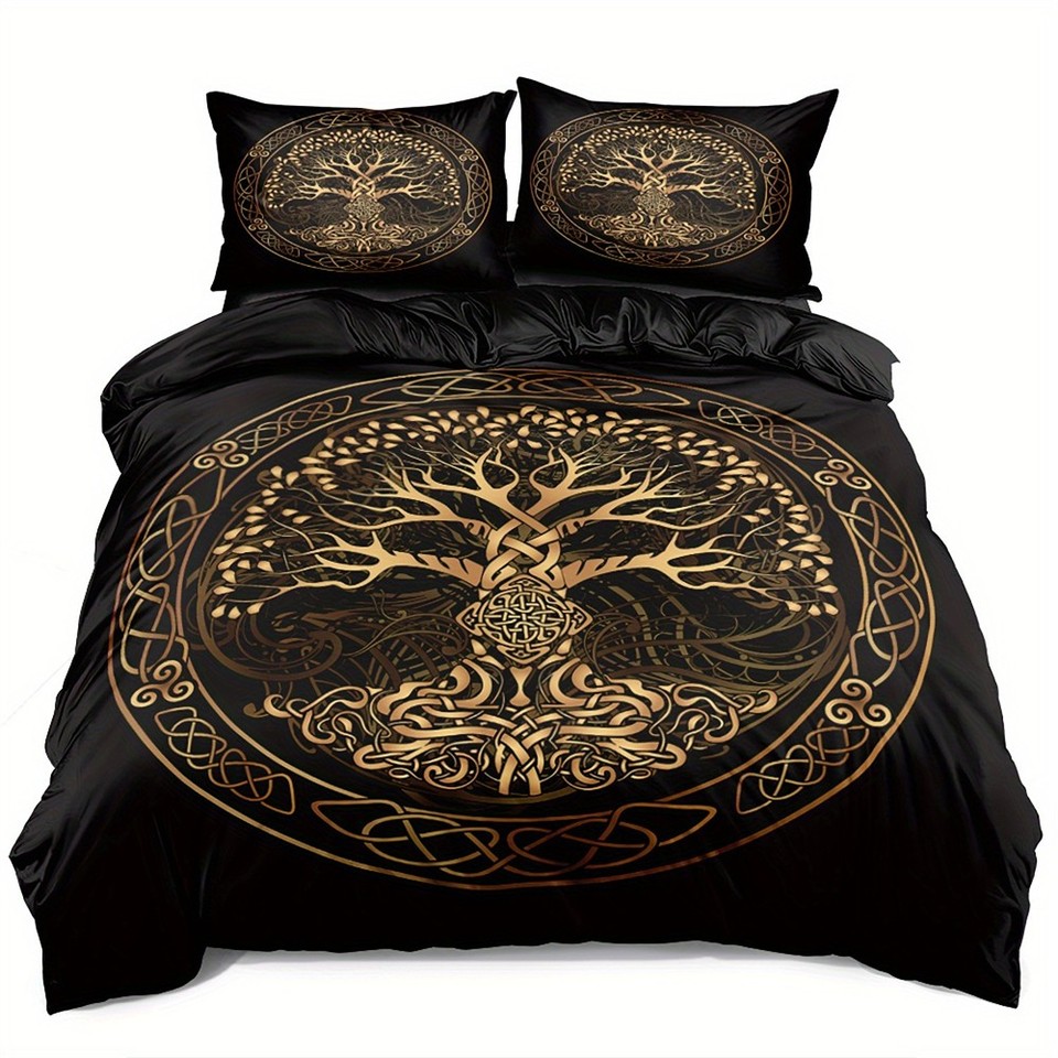 Yellow Star Chart Tree Duvet Quilt Cover Set Pillowcase Single Double ...