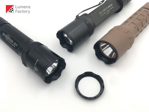 Slotted QPQ Black Steel Crenelated Bezel Ring for Surefire Z44 6P 9P C2 ...