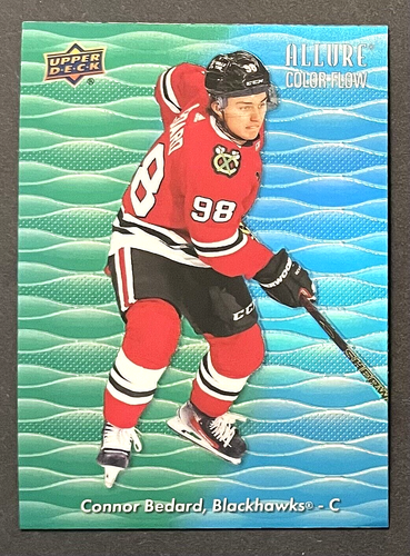Connor Bedard GREEN-BLUE Color Flow #CF-16 2023-24 Upper Deck Allure ...