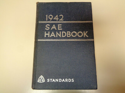SAE Handbook 1942 Society of Automotive Engineers Standards Car Parts ...