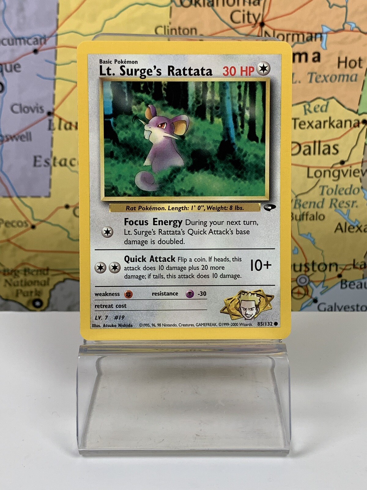 SHIPS SAME DAY Pokemon Gym Challenge Lt. Surge's Rattata Common 85/132 ...