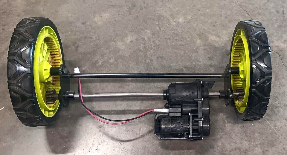 Ryobi OEM Lawn Mower Rear Axle, Rear Wheels & Drive Motor For 20" 40v ...