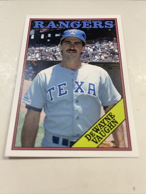 1988 Baseball DeWayne Vaughn Texas Rangers Custom Card A-156 | eBay