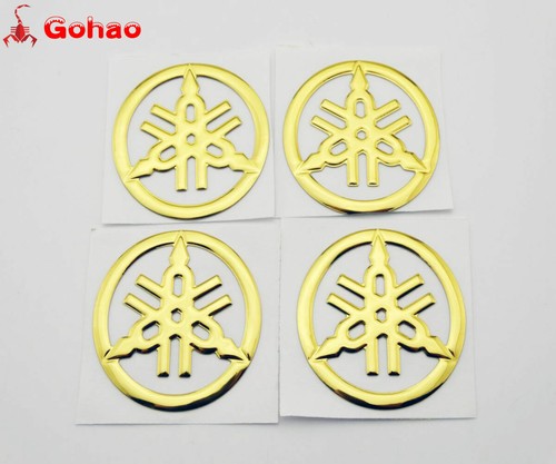 4X 4cm Gold 3D Soft Gel Fuel Gas Tank Emblem Badge Decal for YZF R1 R3 ...