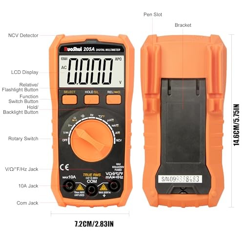 Digital Multimeter Tester Voltage Volt Meter TRMS 6000 Counts Ohm Amp ...