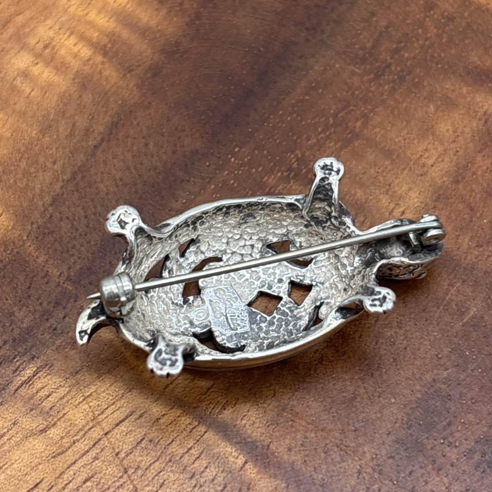 Jezlaine 925 Sterling Silver Turtle Brooch Pin Vintage | eBay