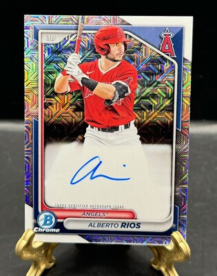 2024 Bowman Chrome #BMA-AR Alberto Rios Mojo Refractor Auto Angels ...