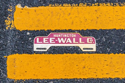 1950s Huntington Indiana License Plate Topper Lee Wall Co Car Dealer ...