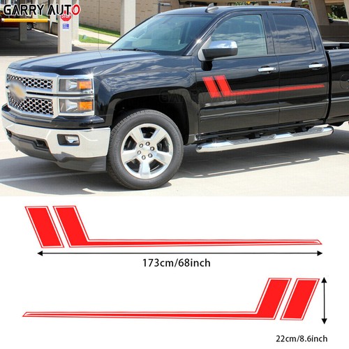 2Pcs Red Side Door Fender Hash Hockey Vinyl Sticker For VW Jetta Passat ...