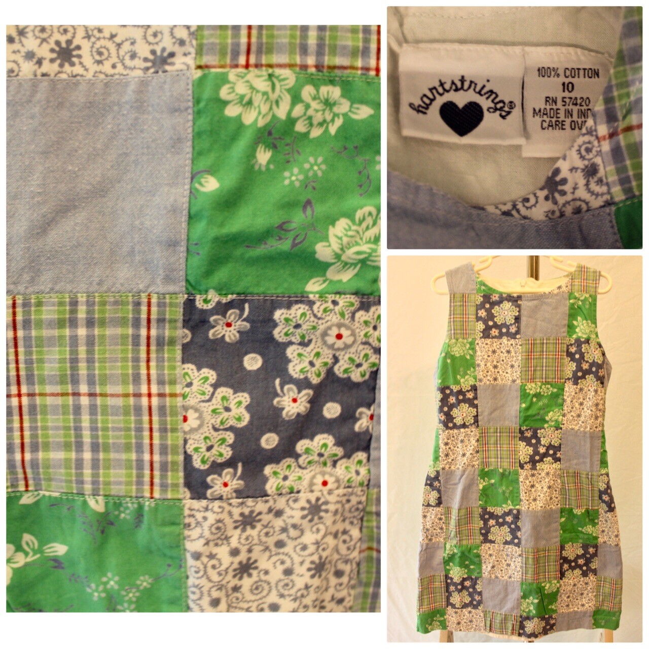 Hartstrings Preppy Girl True Patchwork Madras Dress Size 10 | eBay