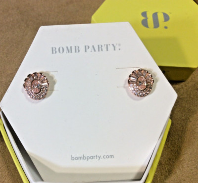 Bomb Party Beautiful Sunrise Earring Cubic Zirconia Rose Gold Plate ...