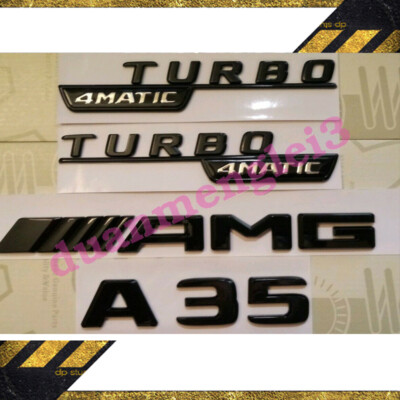 Gloss Black A35 AMG TURBO Trunk Emblem Badge Sticker For MB A35 | eBay ...