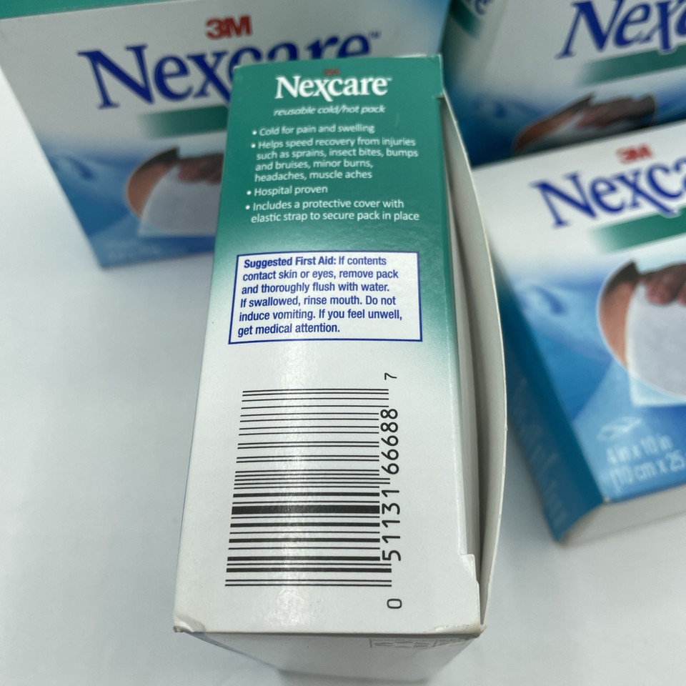 4 PK 3m Nexcare Reusable Cold Hot Pack 4" x 10" with Protective Cover ...