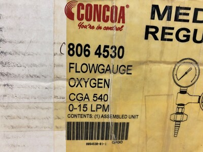 CONCOA CGA-540 MEDICAL REGULATOR 806 4530 MADE IN USA! NEW OPEN BOX | eBay