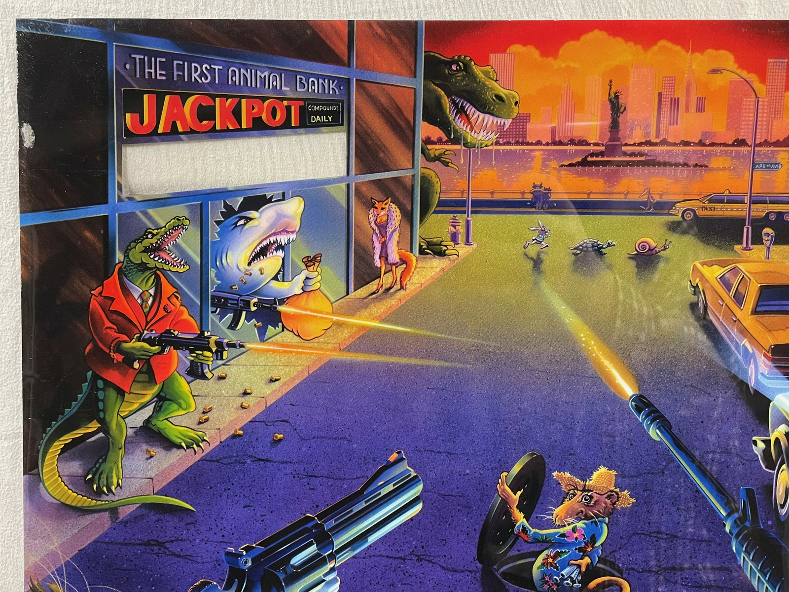 Williams Police Force Pinball Machine Game Backglass Translite ORIGINAL ...