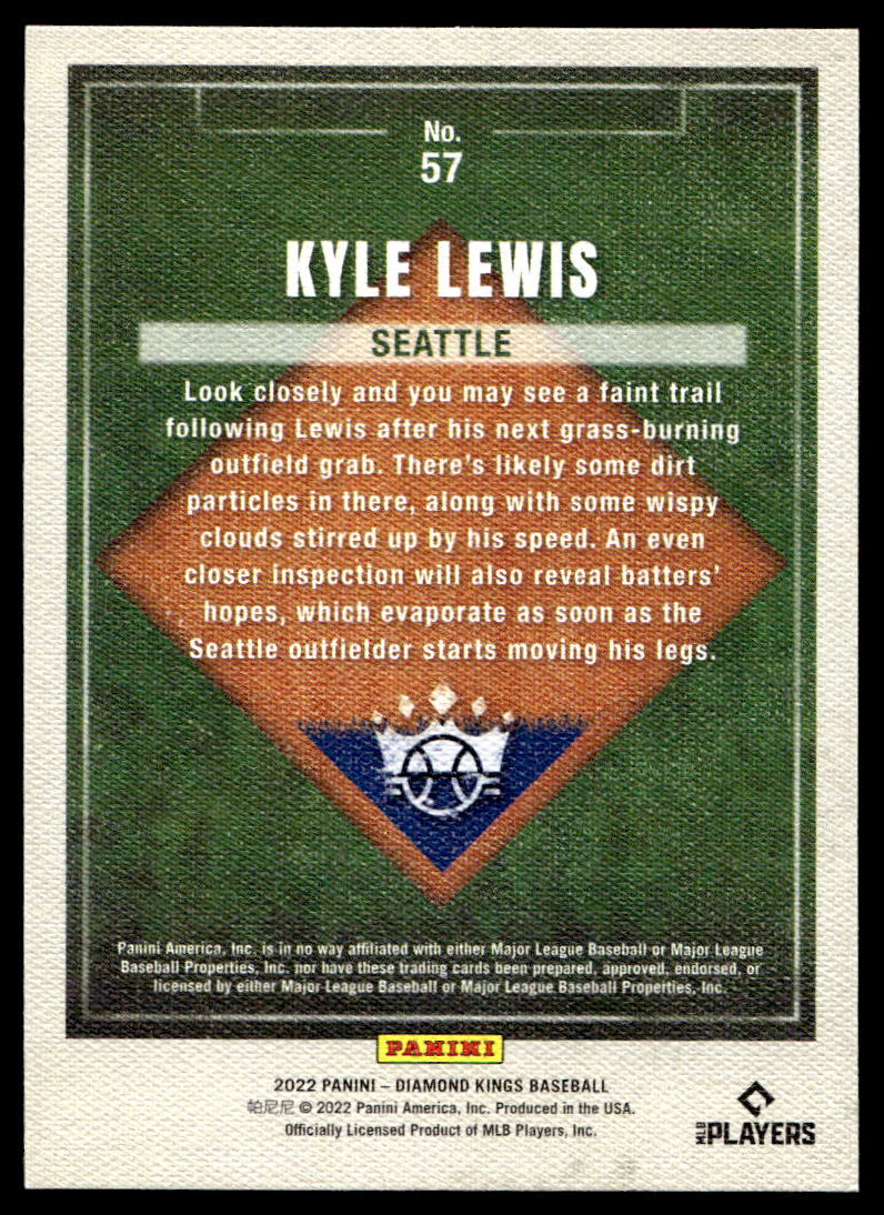 2022 Panini Diamond Kings 57 Kyle Lewis Seattle Mariners Baseball Card ...