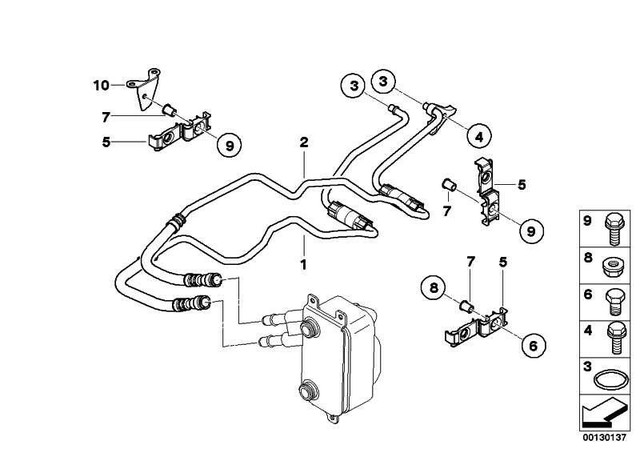 Original BMW 17227573104 - SUPER Ölkühlerleitung Vorlauf 7er online ...