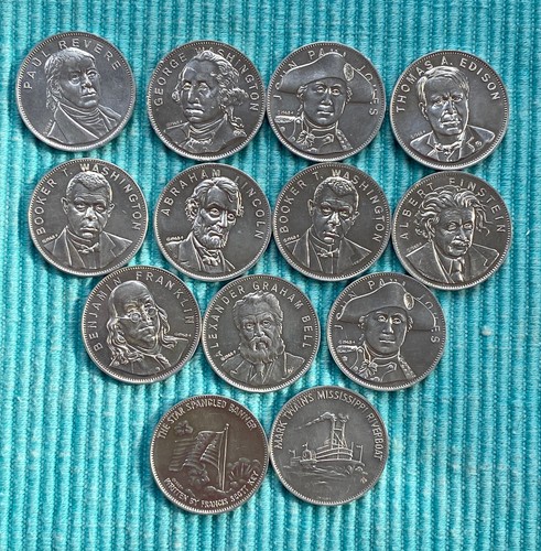 1969 Shell’s Famous Facts and Faces Game Tokens - 13 Assorted ...