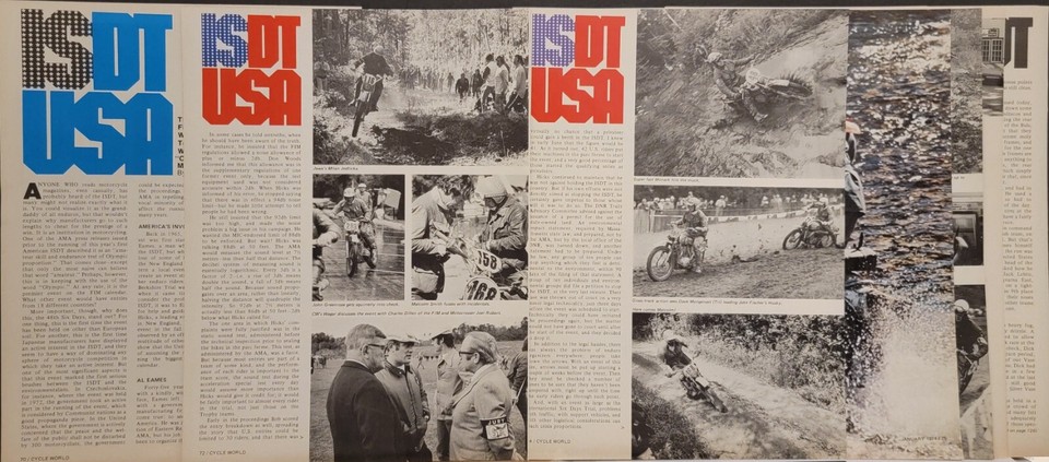 1973 13p ISDT USA Race Article Joel Robert Jeff Penton Malcolm Smith | eBay