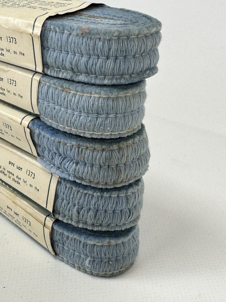 Vtg 40s Lorraine Chenille Jiffy Tuft Braid Lt Med Dk Blue Pink Lot of ...